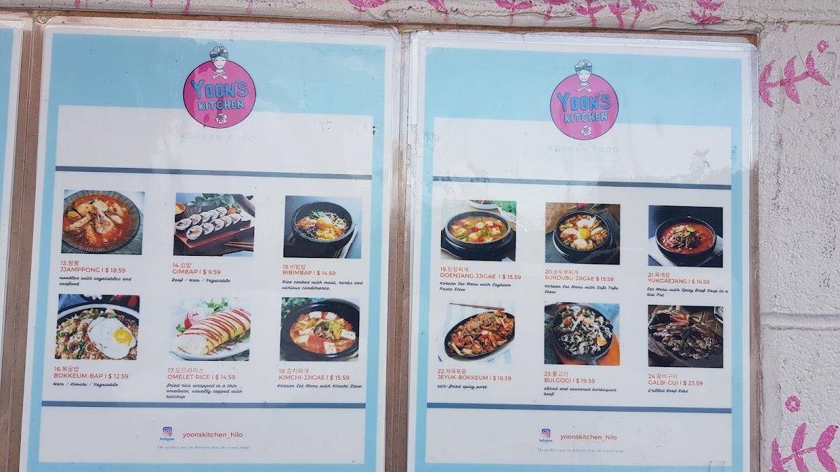 Menu at Yoon's Kitchen Korean Food & Chicken restaurant, Hilo