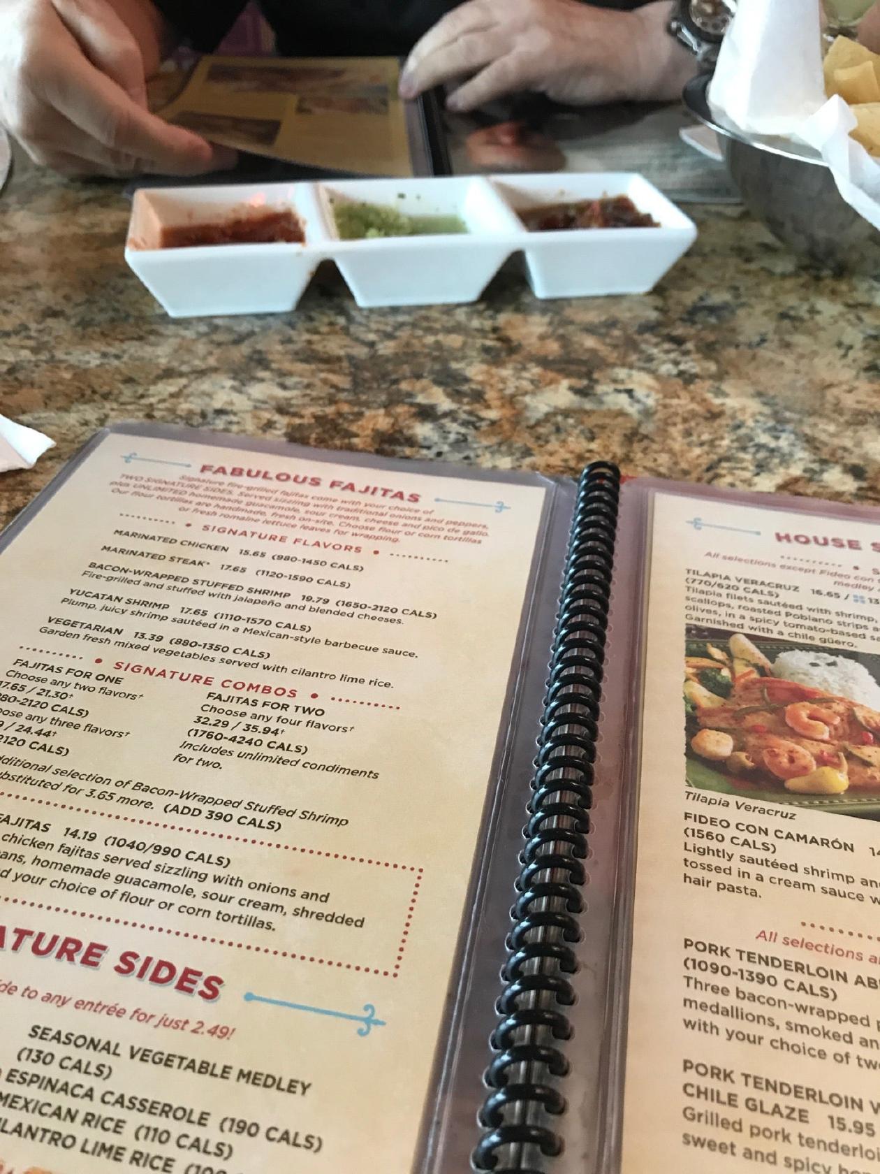 Menu at Abuelo's Mexican Restaurant, The Colony