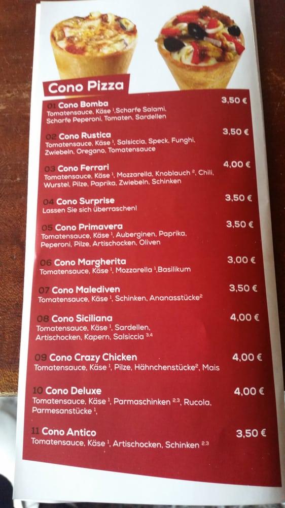 Menu at CONO PIZZA, Friedrichshafen