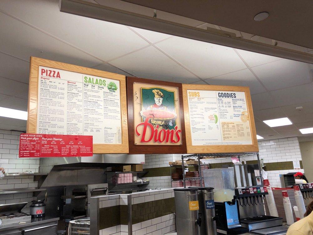 Menu at Dion's pizzeria, Lubbock, 6410 82nd St