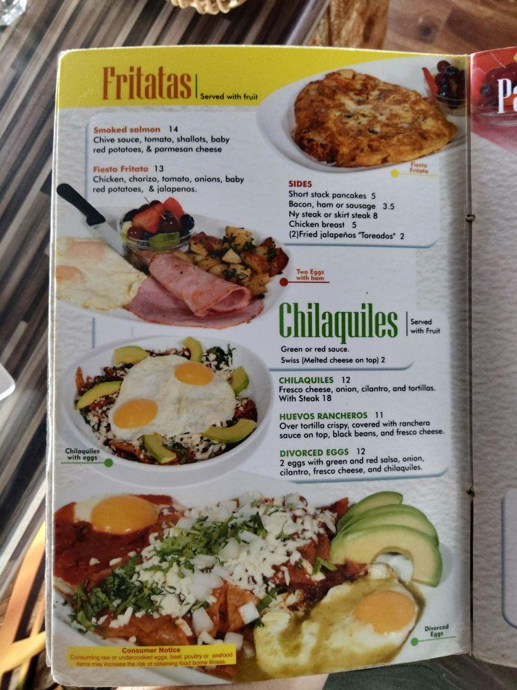 Menu at Fiesta Cafe, Milwaukee