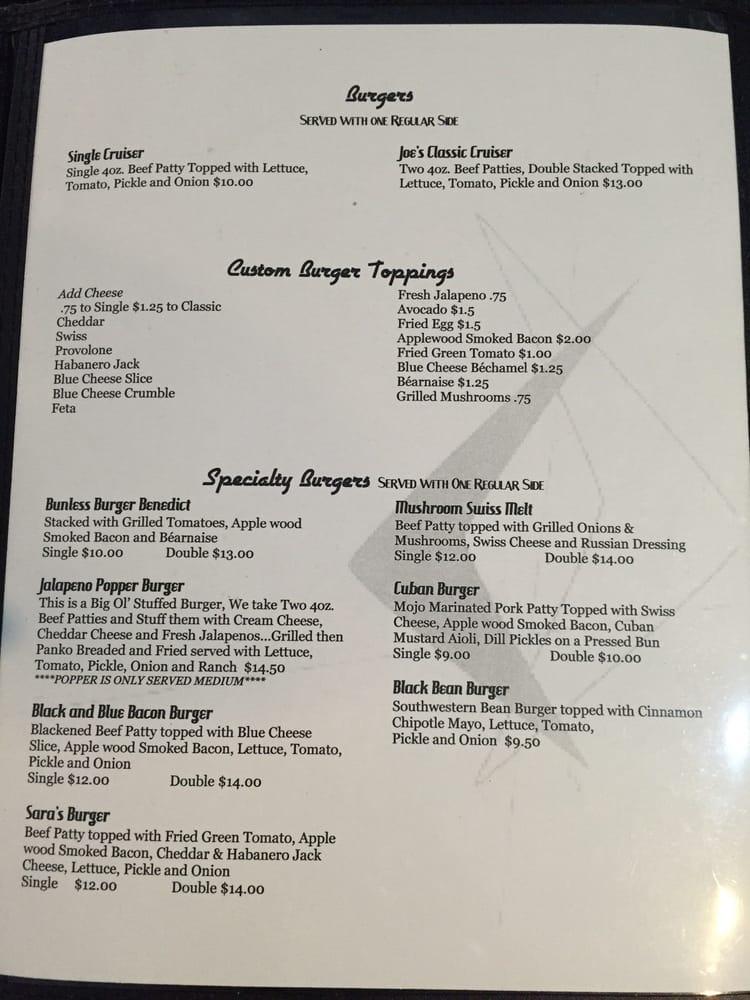Menu at Gas Full Service Restaurant, St. Augustine