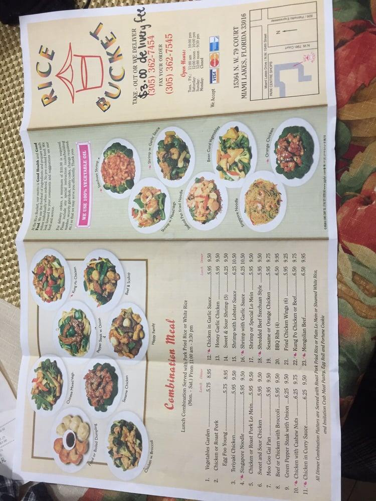 Menu at Rice Bucket restaurant, Miami Lakes