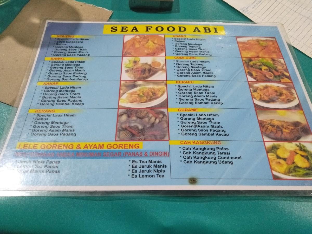 Menu at Seafood Abi restaurant, Bandung