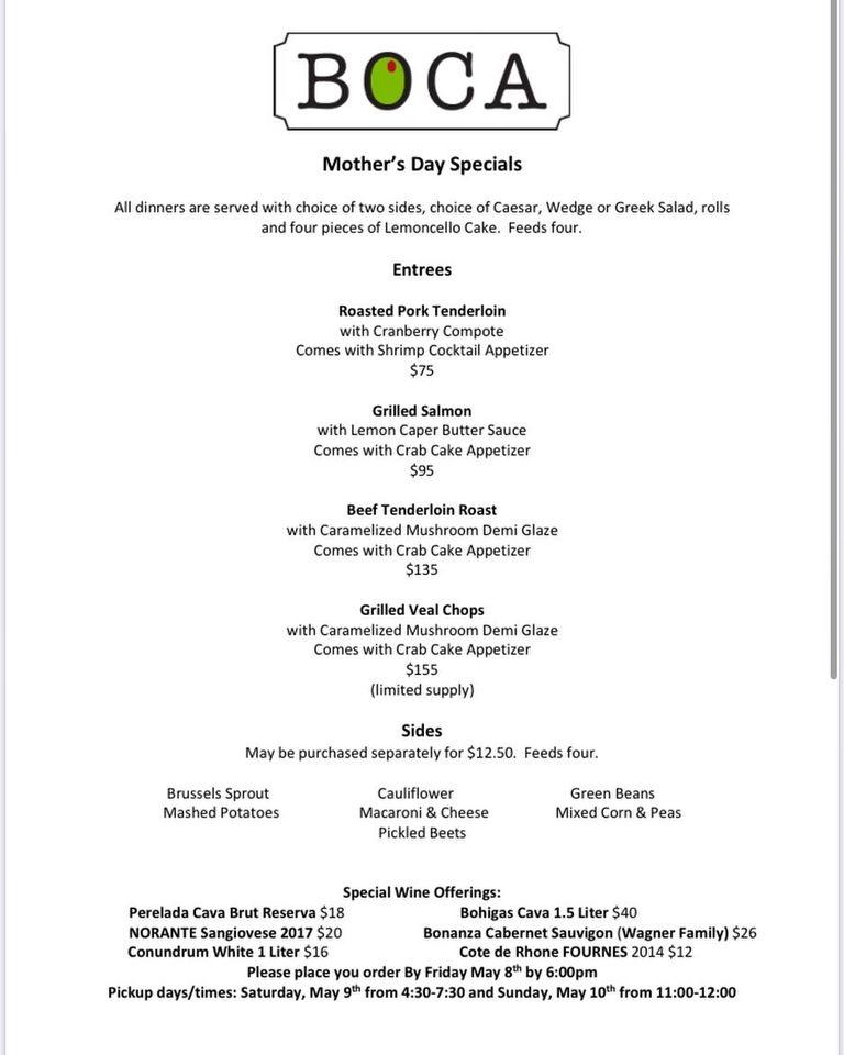Menu at Boca pub & bar, Hickory