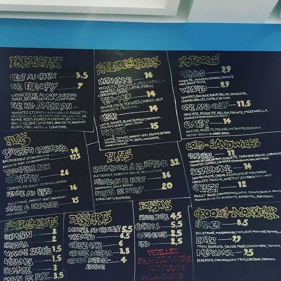 Menu at Eat restaurant, Tunis