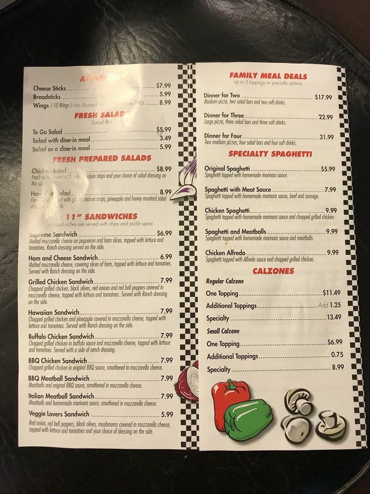 Menu at Pit Stop Pizza pizzeria, Bullard, U.S. Hwy 69 S