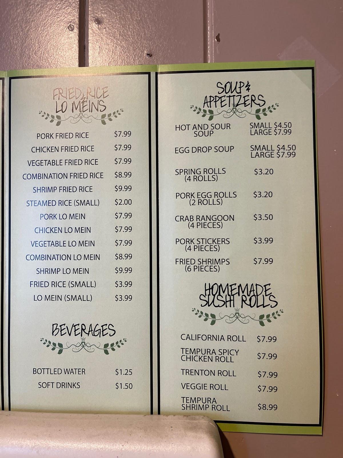 Menu at China Fresh restaurant, Trenton