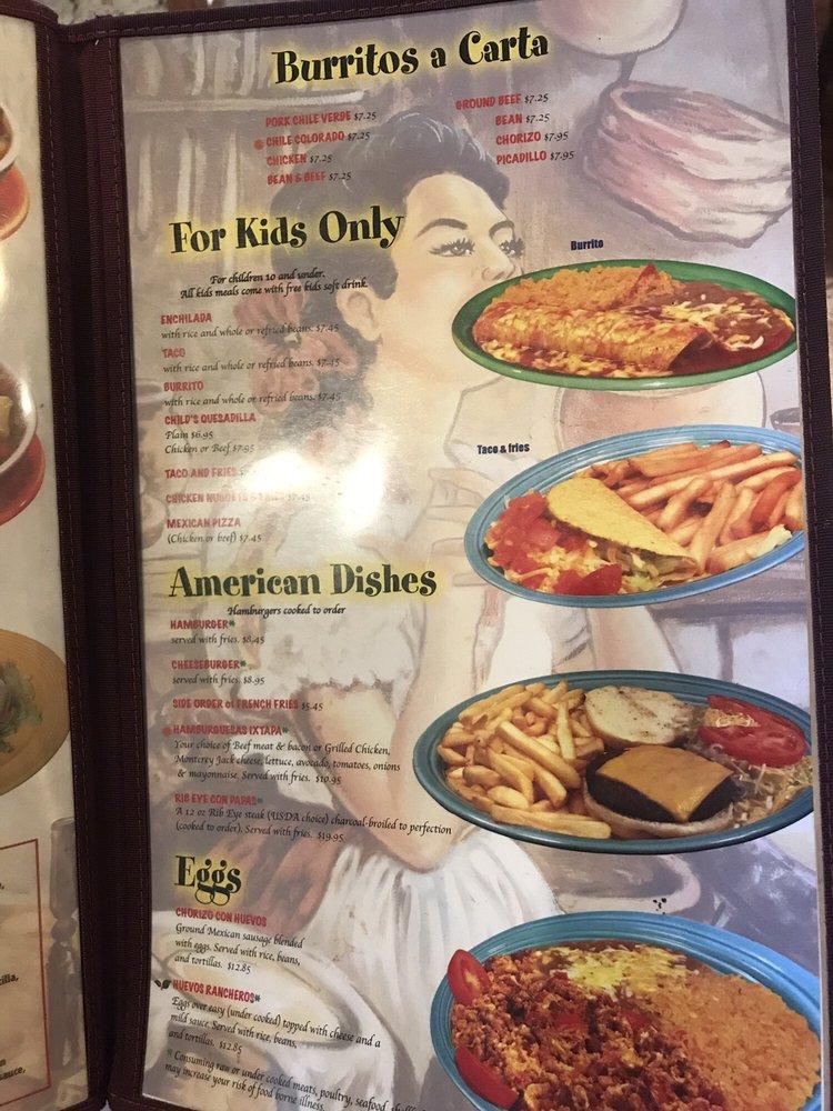 Menu at Ixtapa Mexican Restaurant, Hermiston