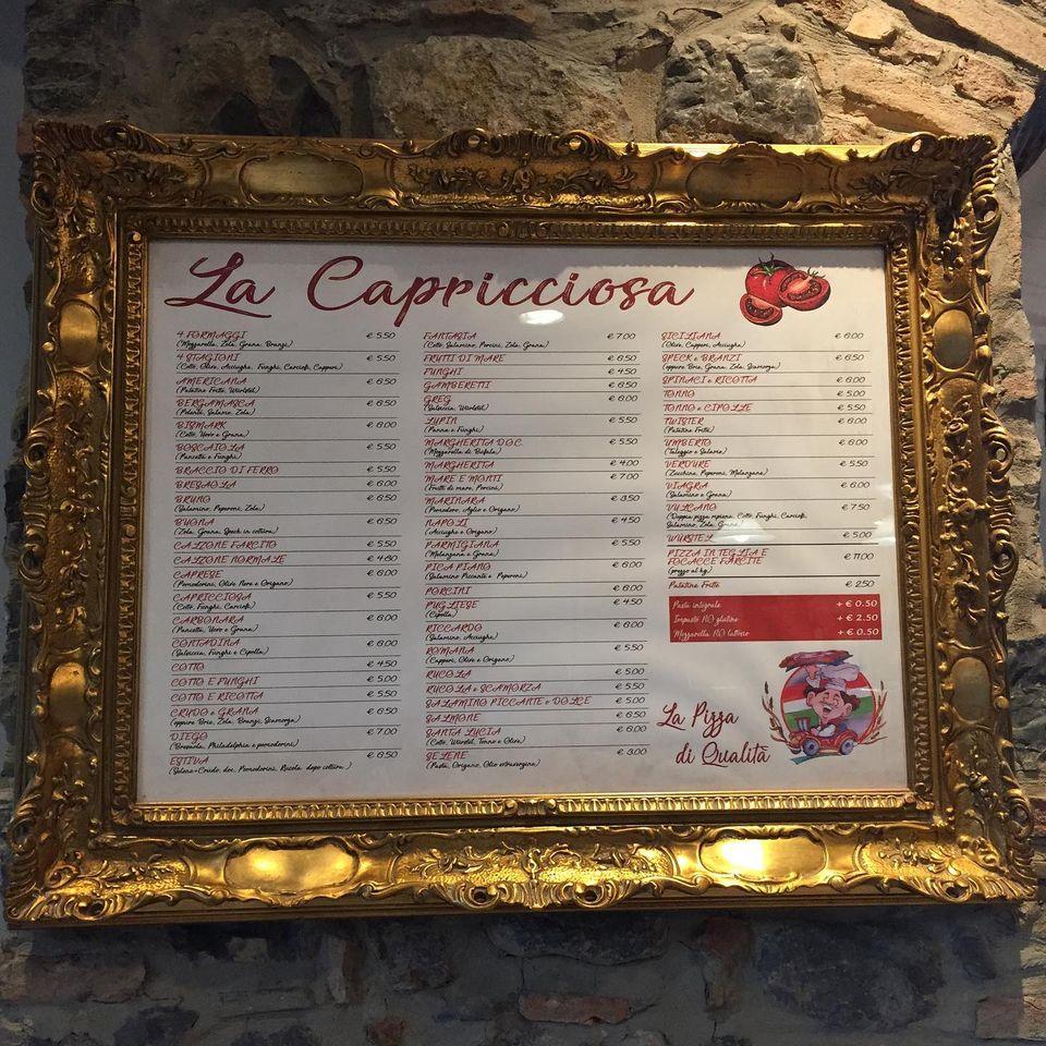 Menu da La Capricciosa pizzeria, Casazza