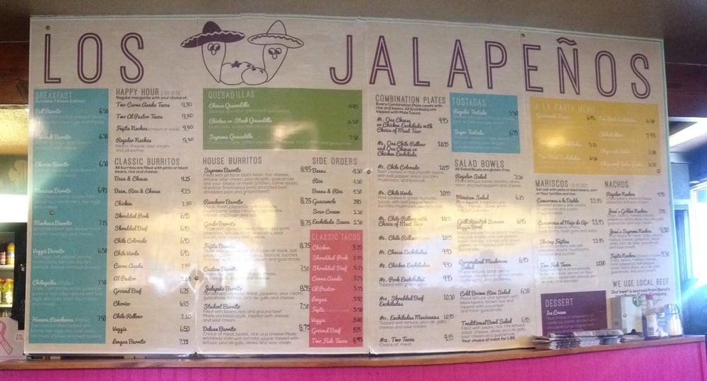 Menu at Los Jalapenos restaurant, Bend, 601 NE Greenwood Ave