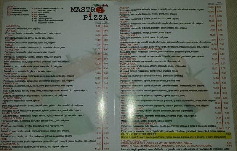 Speisekarte von Mastro Pizza, Pozzallo
