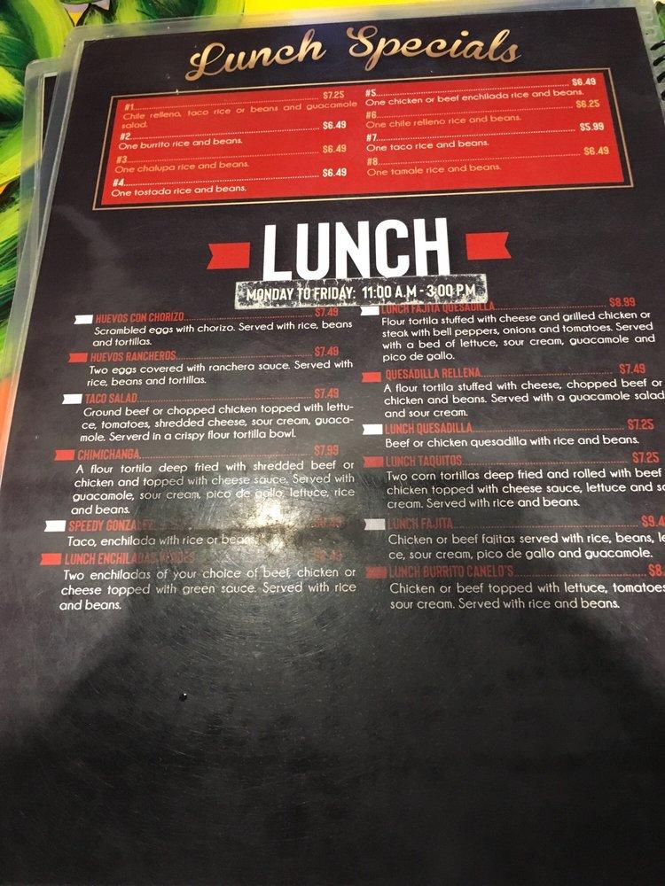Menu at Canelo's Mexican Grill and Bar, Clinton