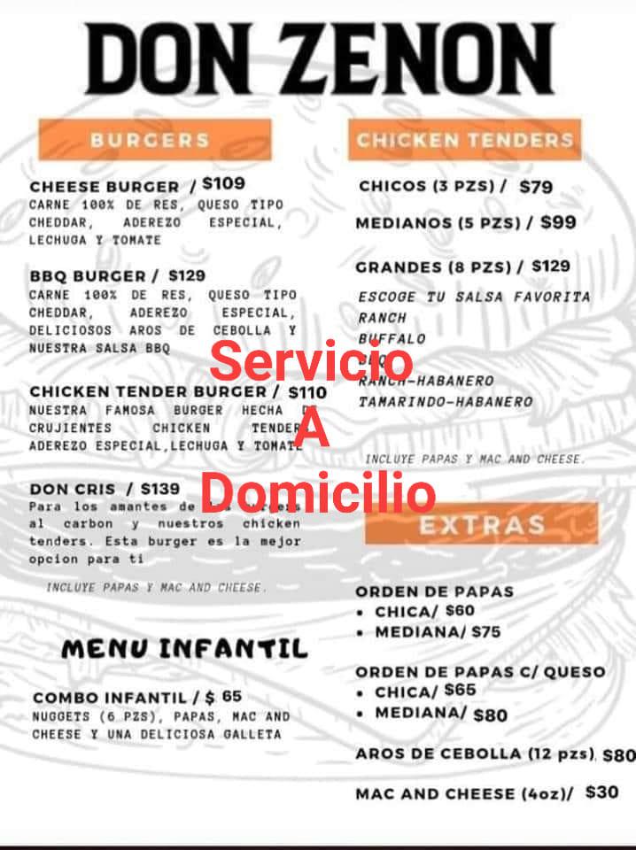 Carta del restaurante Don Zenón - Mac, Hermosillo
