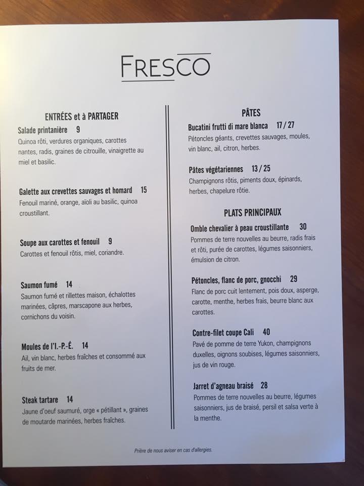 Menu at Fresco Kitchen desserts, Bathurst
