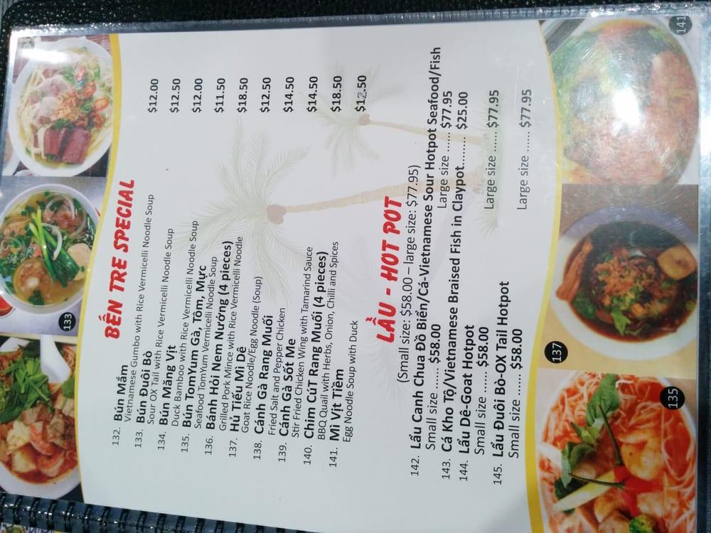 Menu at Hủ Tiếu Mì BẾN TRE restaurant, Morley