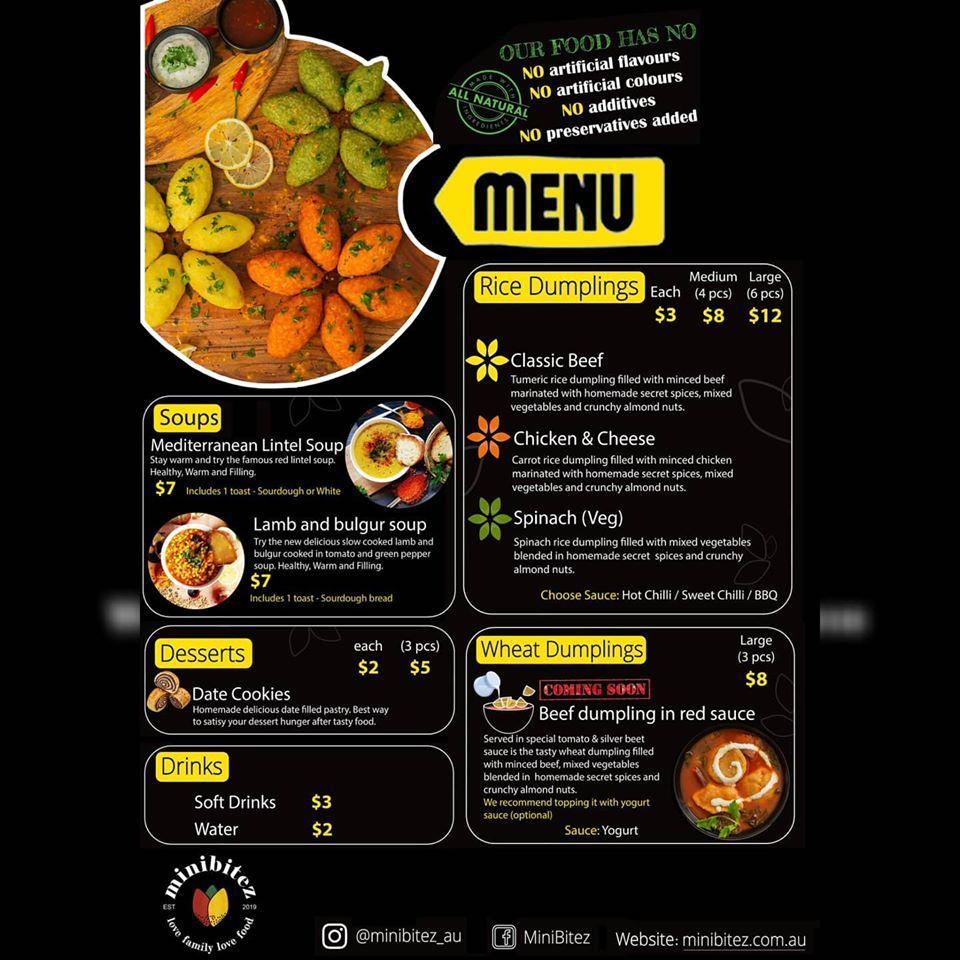Menu at Mini Bitez, Ashfield
