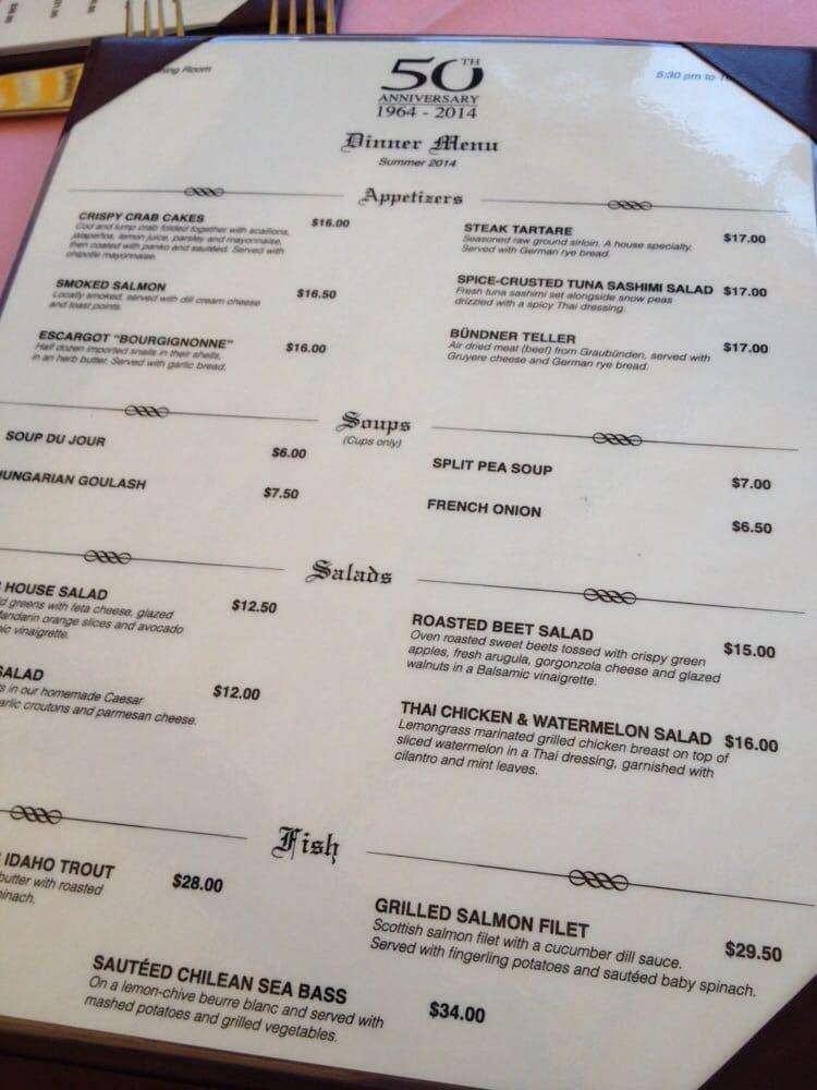 Menu at Pepi's Bar & Restaurant, Vail