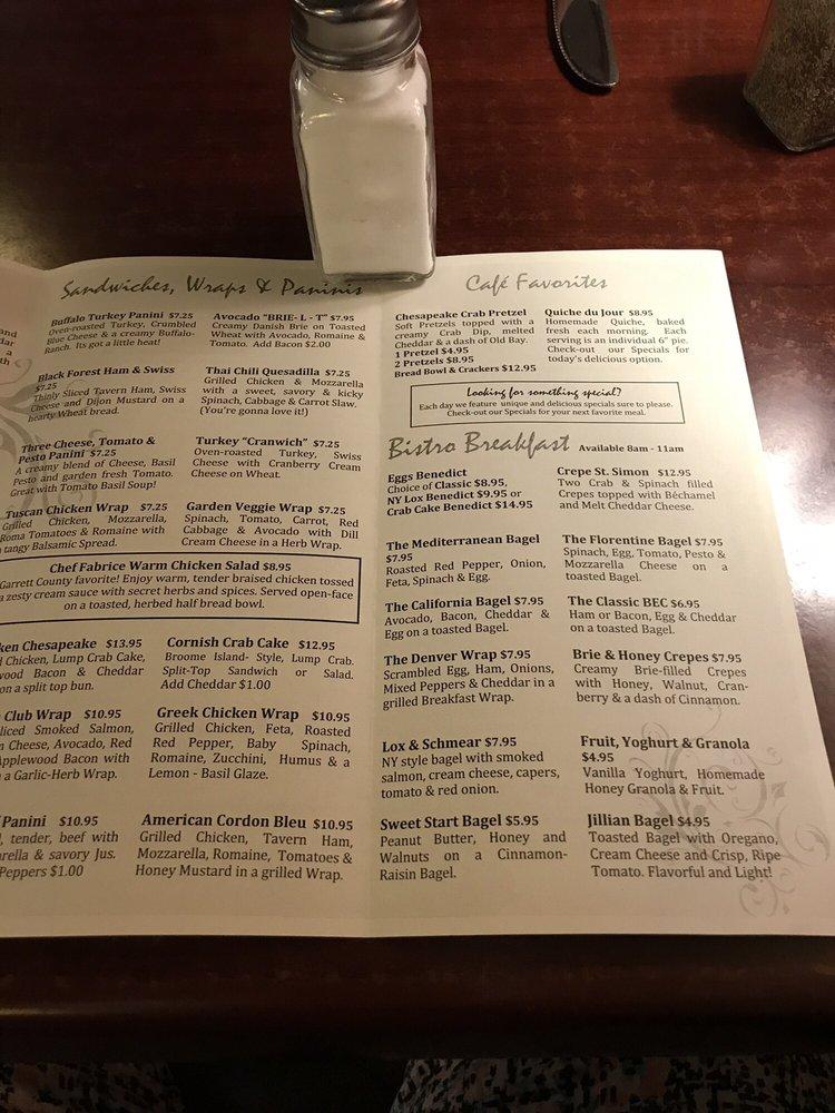 Menu at The Cornish Cafe, Oakland