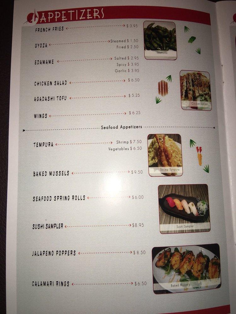 Menu at Nanami sushi restaurant, Hemet