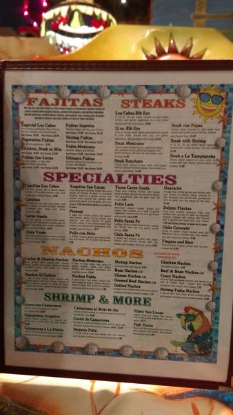 Menu at Cabo San Lucas #2 pub & bar, Haleyville