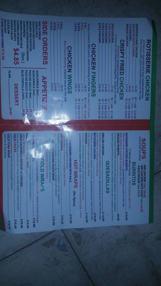 Menu at Mister Chicken 2 fast food, New York City