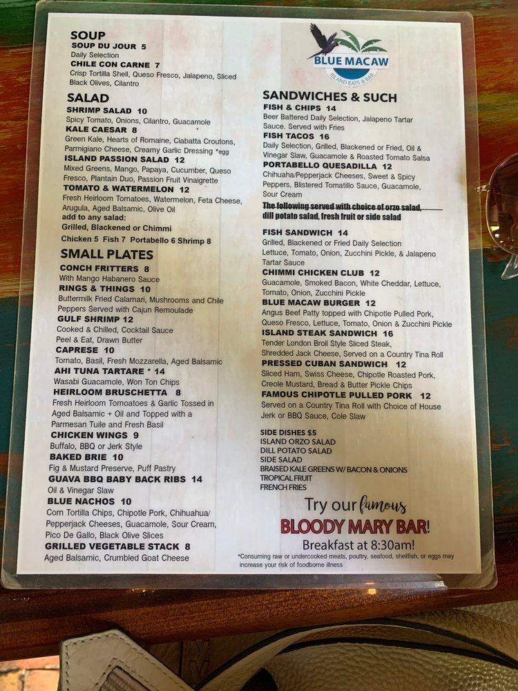 Menu at Rams Head Southernmost restaurant, Key West