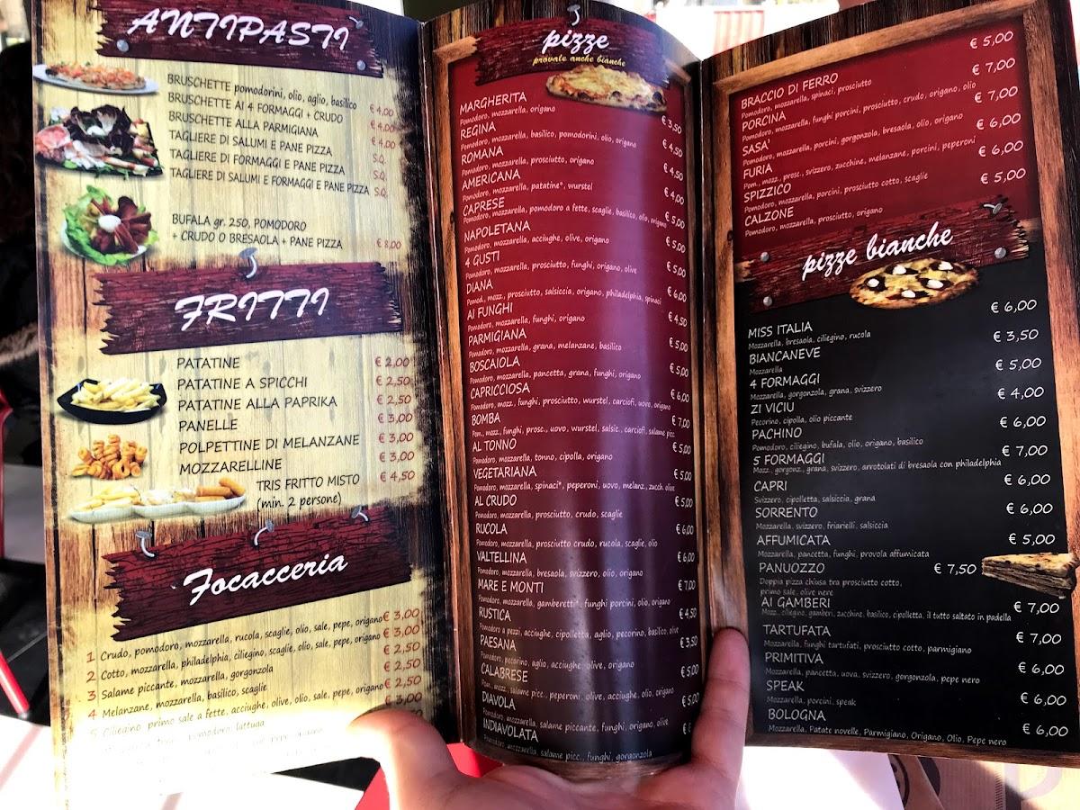 Menu da S'Pizzico ristorante, Canicattì