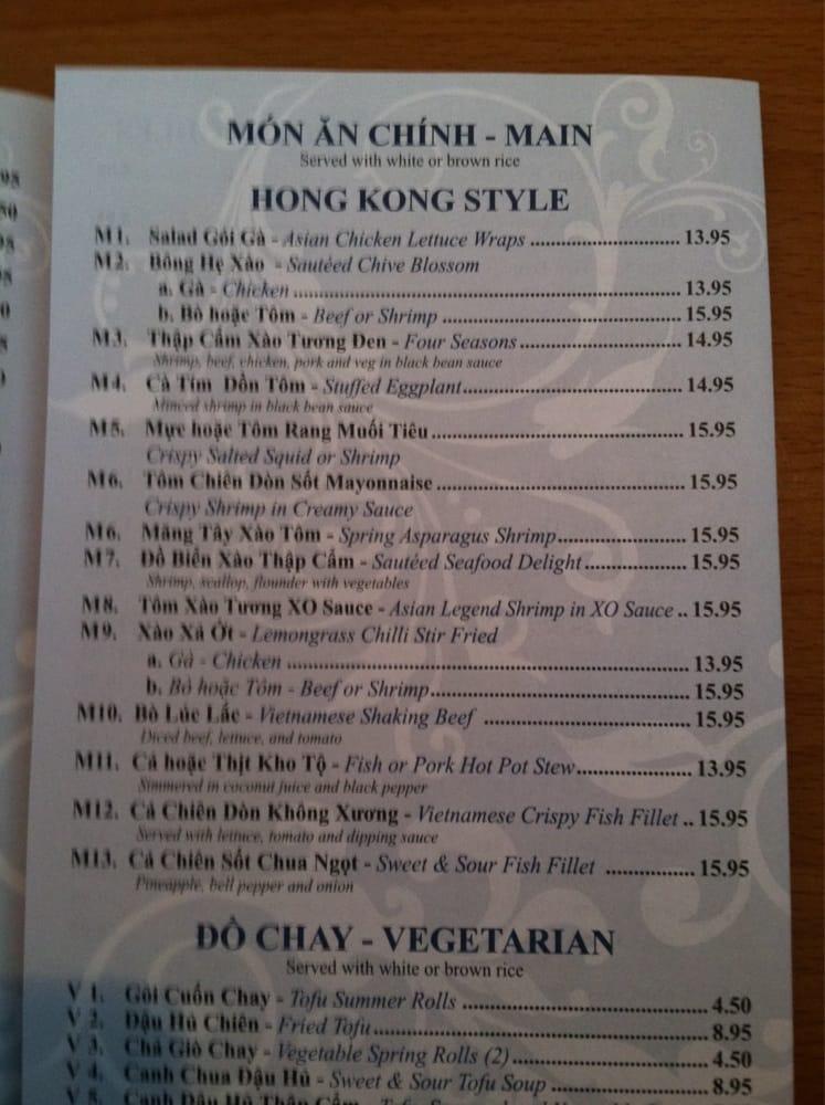 Menu at Asian Legend Vietnamese Cuisine restaurant, Lansdale, 844 W Main St