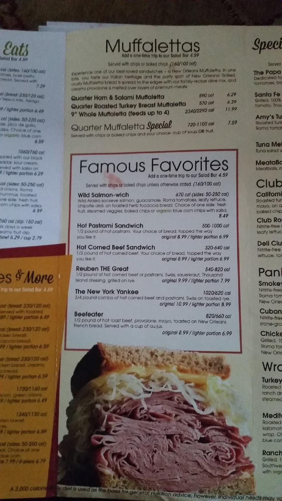 Menu at Jason's Deli restaurant, Baytown, Garth Rd Ste 300
