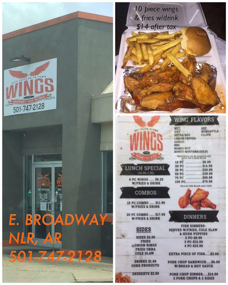 Menu at Wings Take Out restaurant, North Little Rock, E Broadway St
