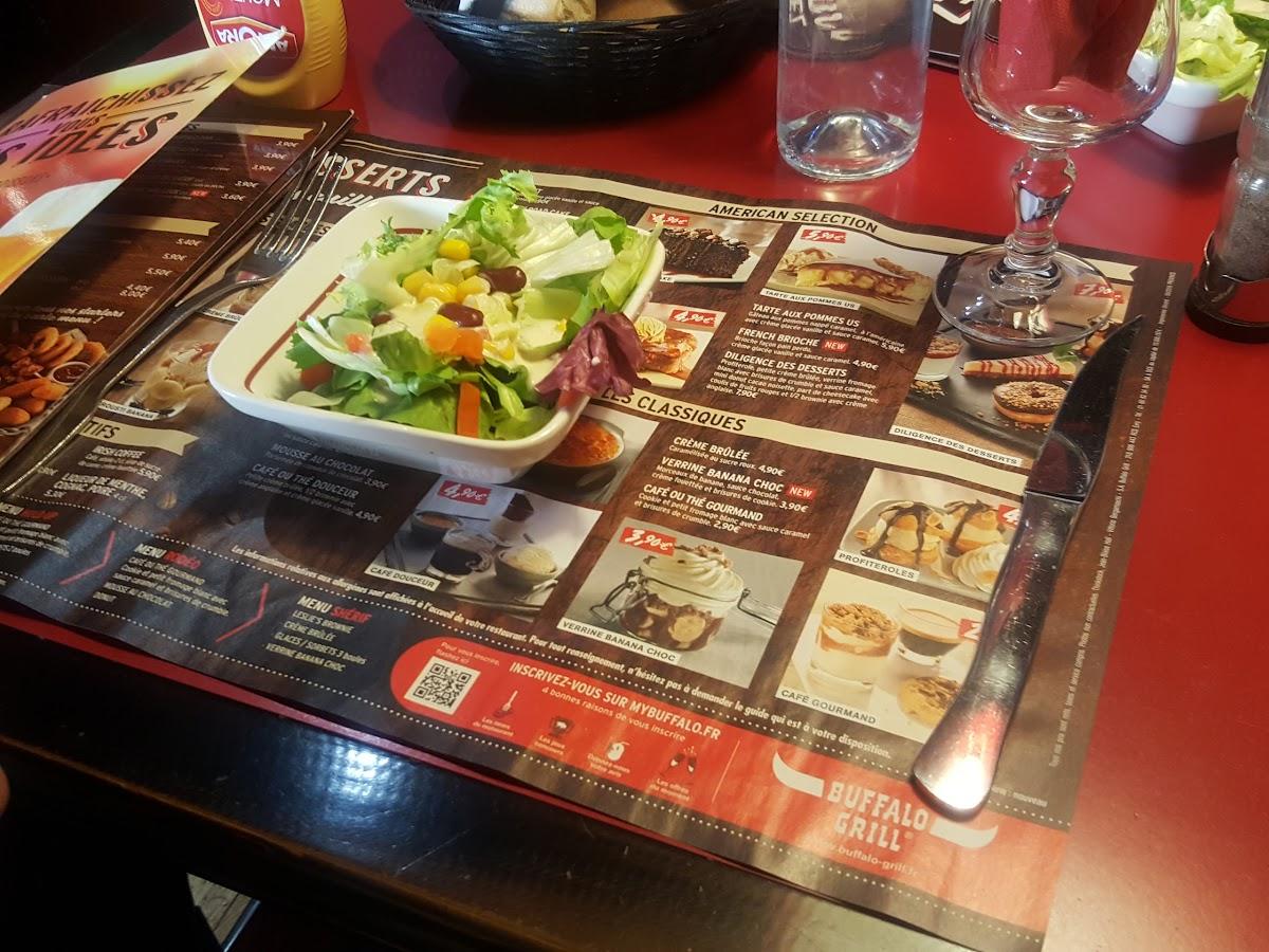 Menu au Buffalo Grill Vernon restaurant à viande, Vernon