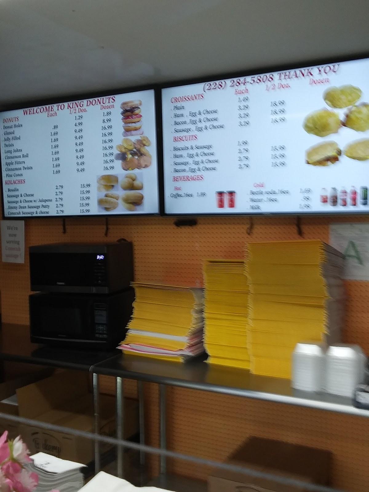 Menu at King Donuts cafe, Long Beach