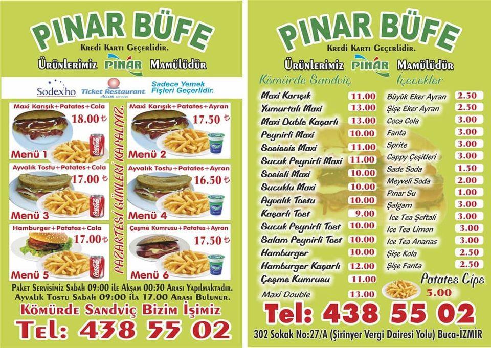 Menu at PINAR BÜFE, Izmir, 302. Sk. 27/A