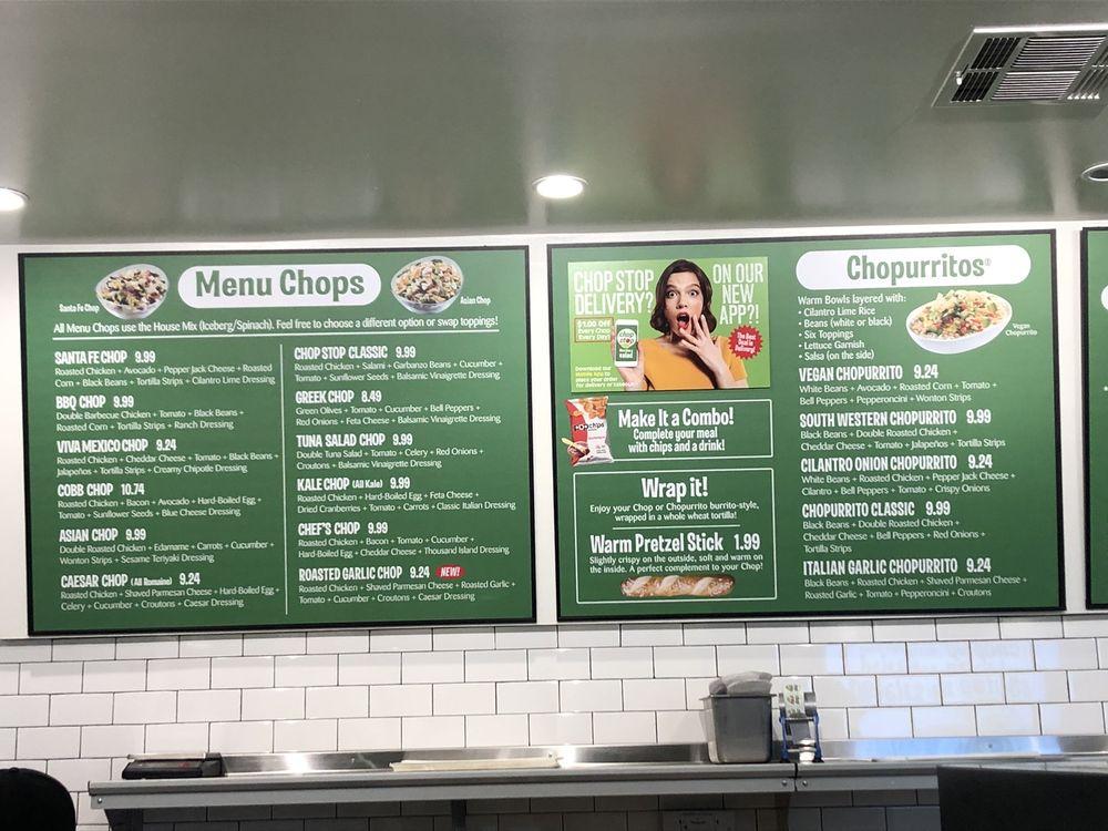 Menu at Chop Stop restaurant, La Verne