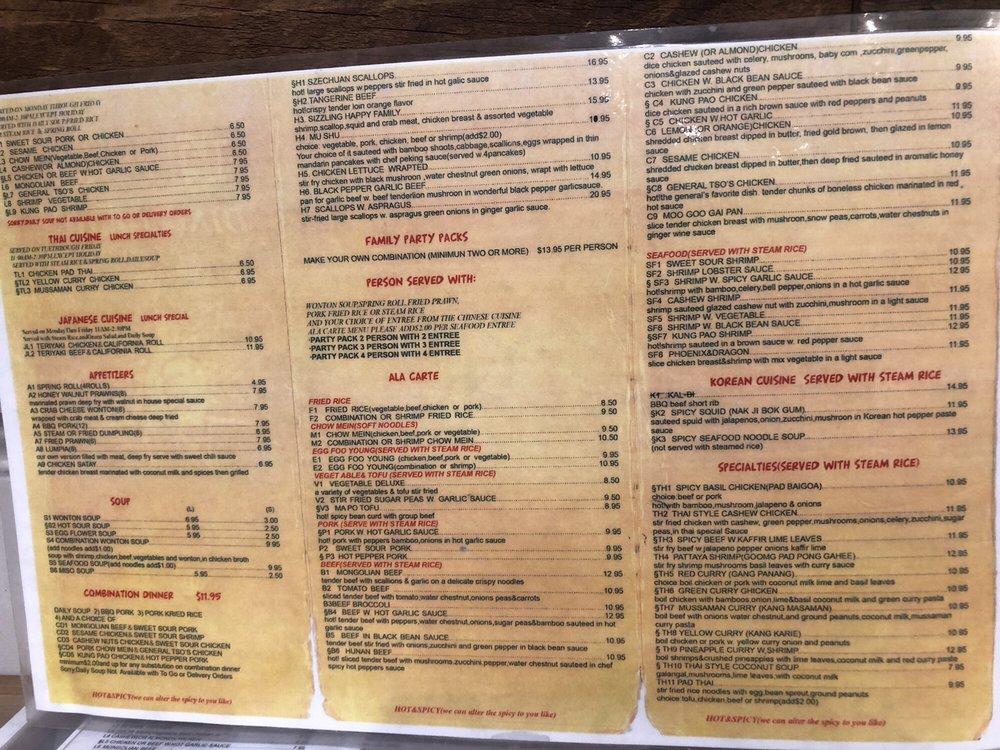 Menu at Ding How restaurant, Liberty Lake