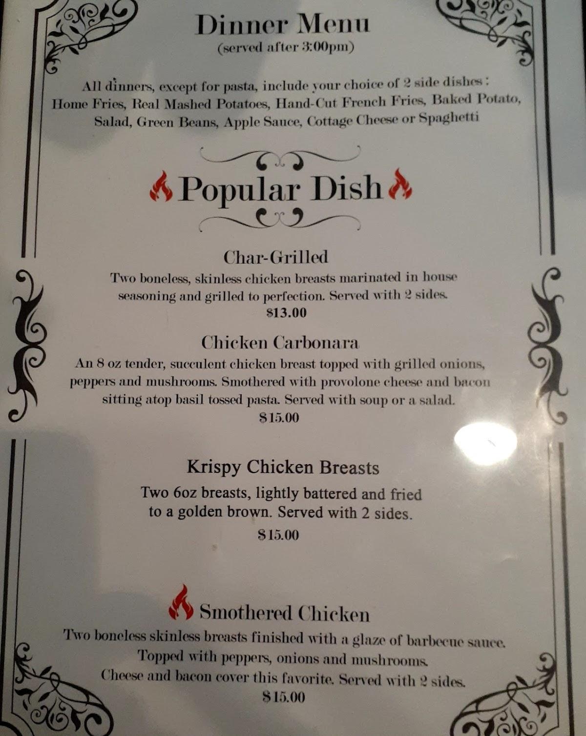 Menu at Grille 91 restaurant, Akron