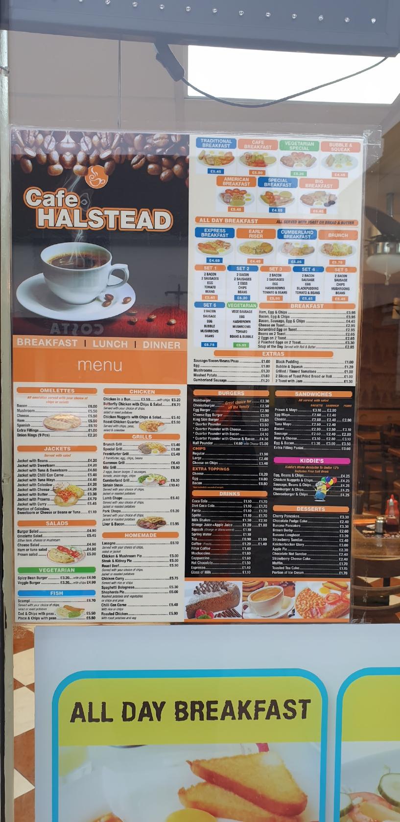 Menu at Halstead Café cafe, Halstead