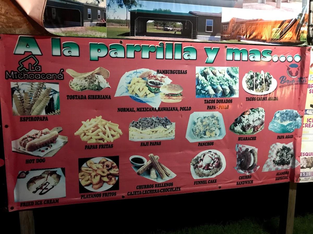 Menu at La michoacana paleteria y neveria cafe, Mission