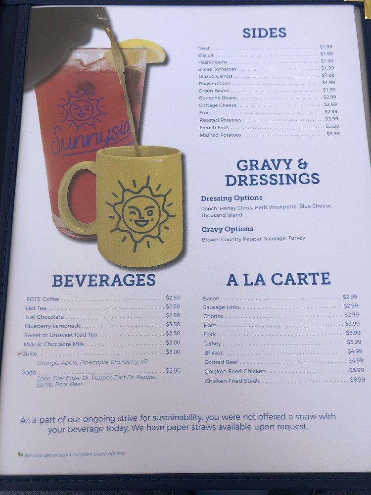 Menu at Sunnyside Diner Edmond restaurant, Edmond