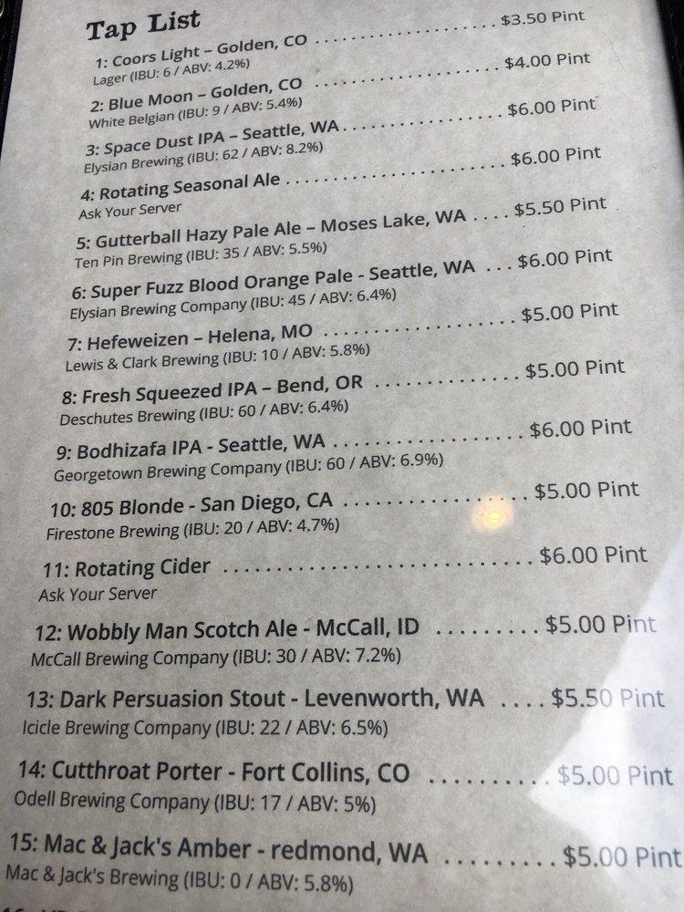 Menu at Westwood Brewing Co pub & bar, Rathdrum