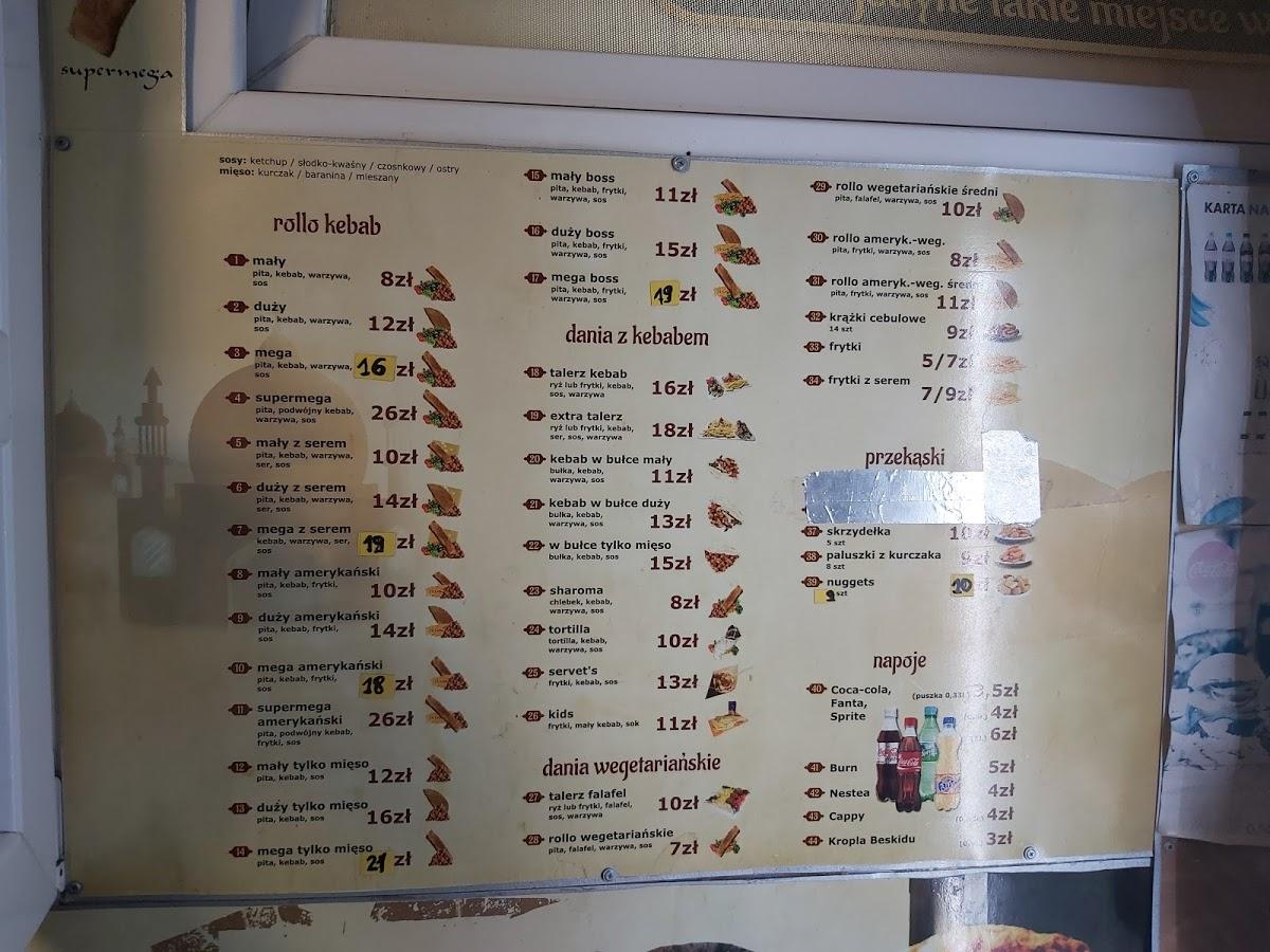Menu at Hossen Kebab&Curry, Rabka