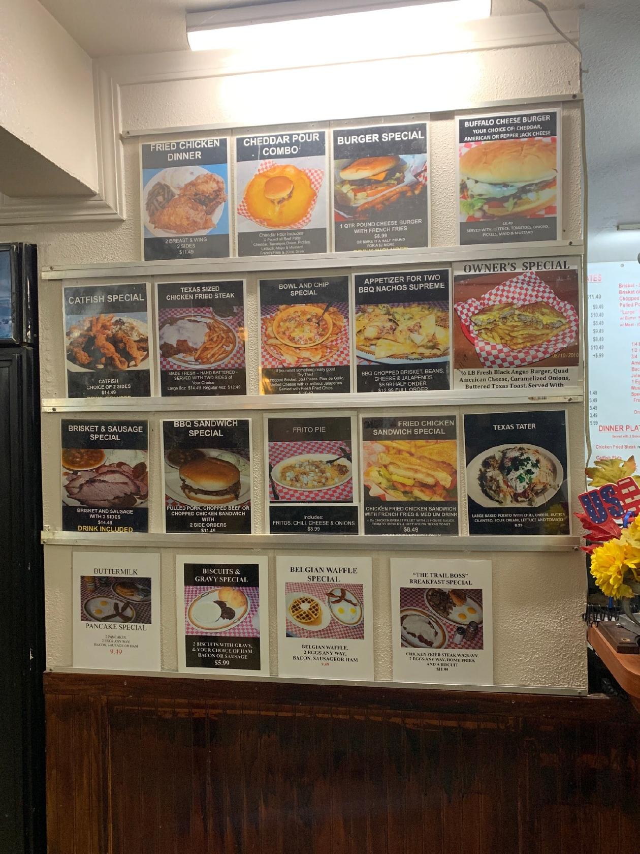 Menu at J&J BBQ & Burgers, Cedar Park