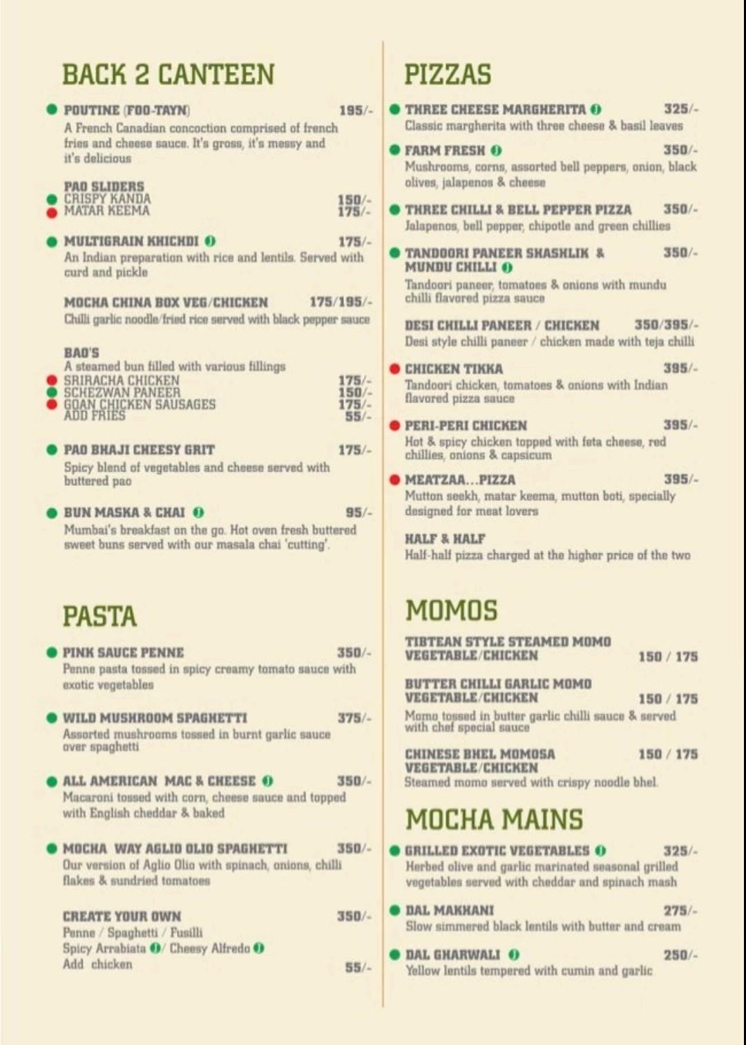 Menu at Cafe Mocha, Ahmedabad, 10
