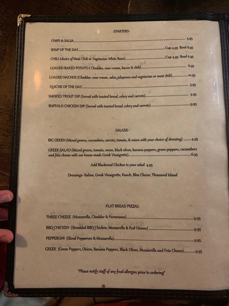 Menu at Old Spruce Tavern pub & bar, Snowshoe