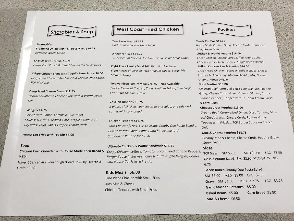 Menu at That Chicken Place fast food, Powell River