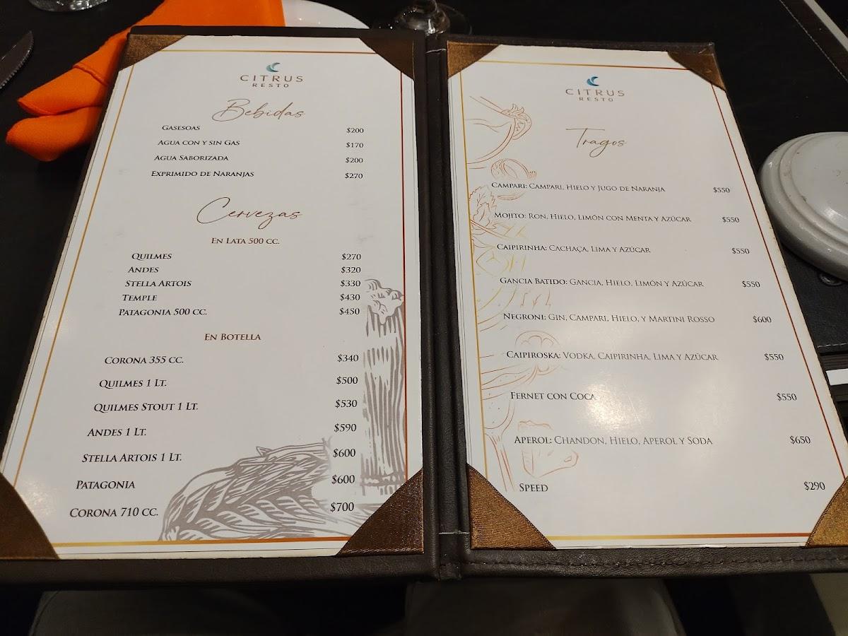 Carta del restaurante CITRUS Resto, Federación
