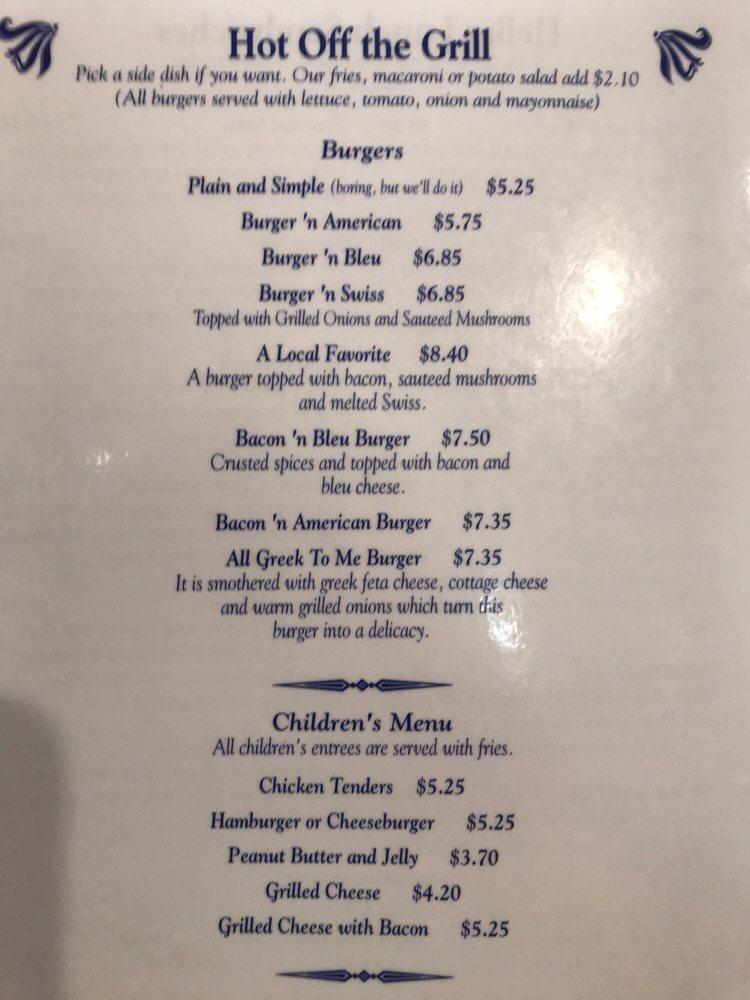 Menu at Hellas Carryout restaurant, Shawnee Hills