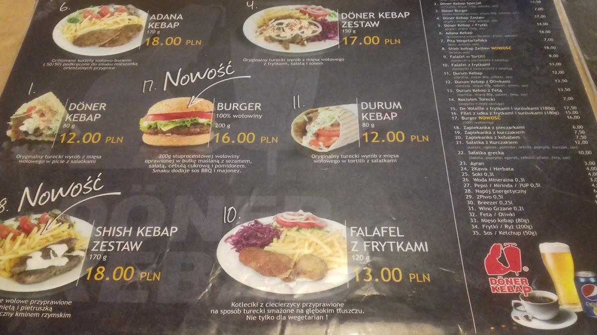 Carta del restaurante Imbiss Istanbul Döner Kebap, Gdańsk, Hynka 71B
