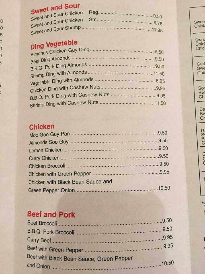 Menu at New City Restaurant, St. John's